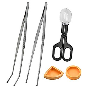 2Pcs Stainless Steel Feeding Tongs, Reptile Feeding Tweezers Long Handle Feeder Tools, Bug Feeding Clamp Cricket Tongs for Fish Aquariums, Reptiles Snakes Lizard Gecko Spider and Bird (Set 1)