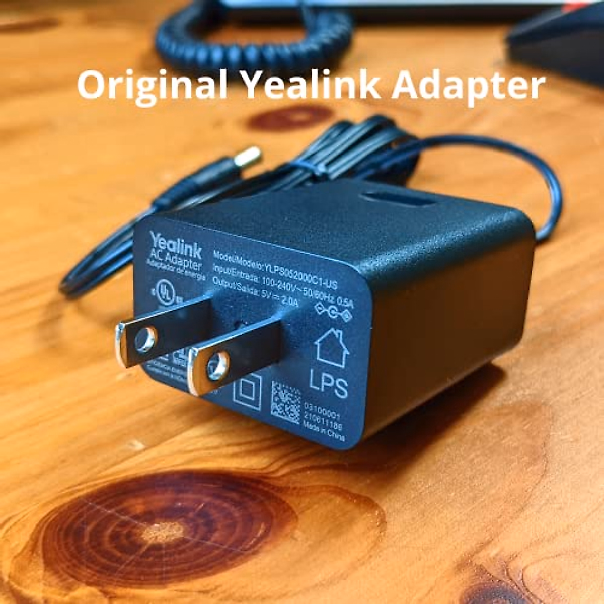 Yealink Power Adapter 5V 2A PS5V2000US - Yealink Power Supply Cord - Yealink Phones - MP56, MP58, T29G, T46S, T46G, T48G, T48S, T52S, T54S, T54W, T56A, T58V, T57W, T58A with GTW Cloth