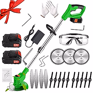 Cordless String Trimmer Electric Weed Eater Battery Powered 24v Weed Wacker 3-in-1 Cutting Tool Lawn Trimmer Edger Height Adjustable Low Noise Brush Cutter for Lawn, Yard, Garden, Bush1