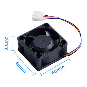 GeeekPi 2-Pack Fan for NVIDIA Jetson Nano, DC 5V 4020 Cooling Fan 40mm×40mm×20mm with Dual Ball Bearing PWM Speed Adjustment Strong Cooling Air Fan with 4PIN Reverse-Proof Connector