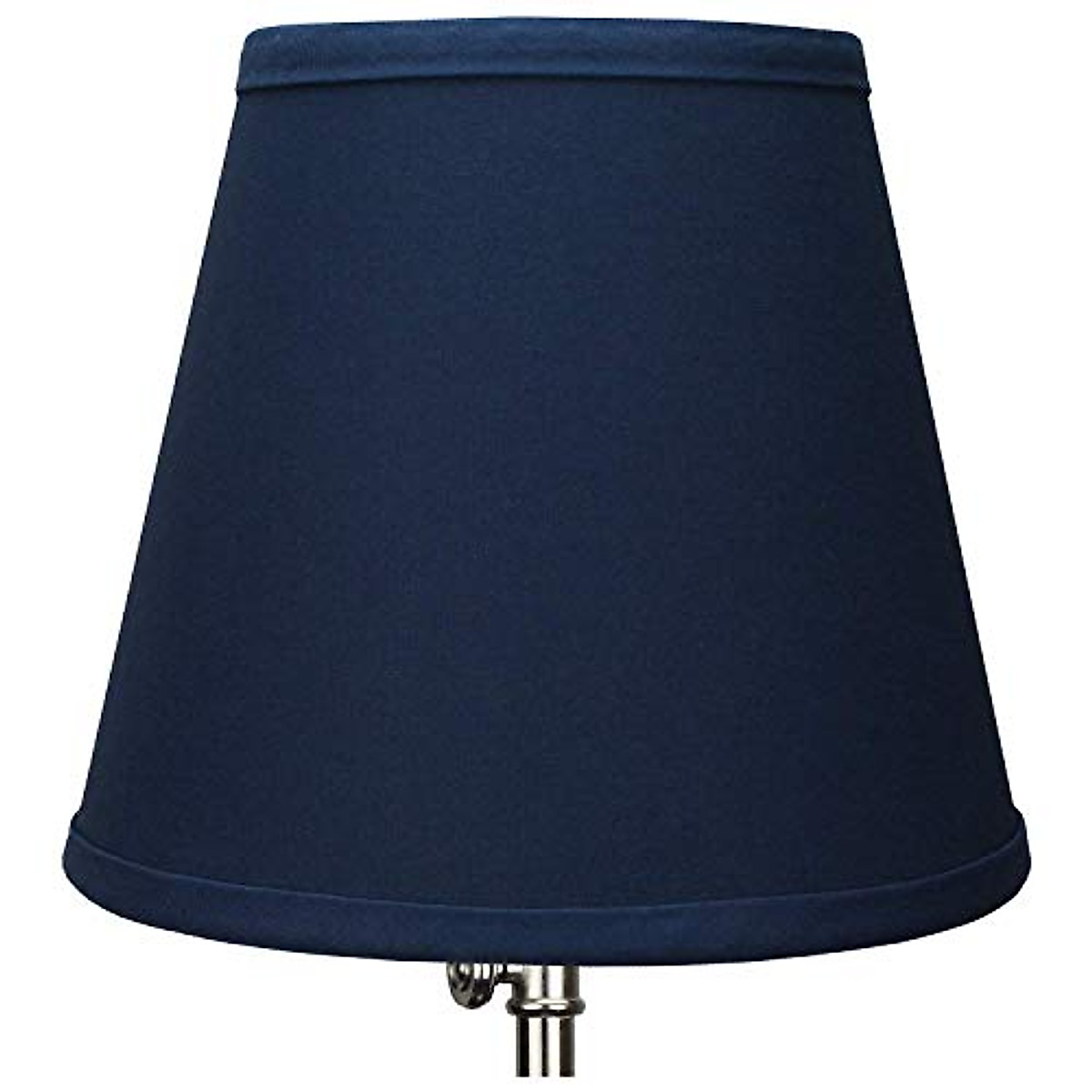FenchelShades.com Lampshade 5" Top Diameter x 9" Bottom Diameter x 7" Slant Height with Clip-On Attachment for Standard Edison-Style Lightbulb (Linen Navy Blue)