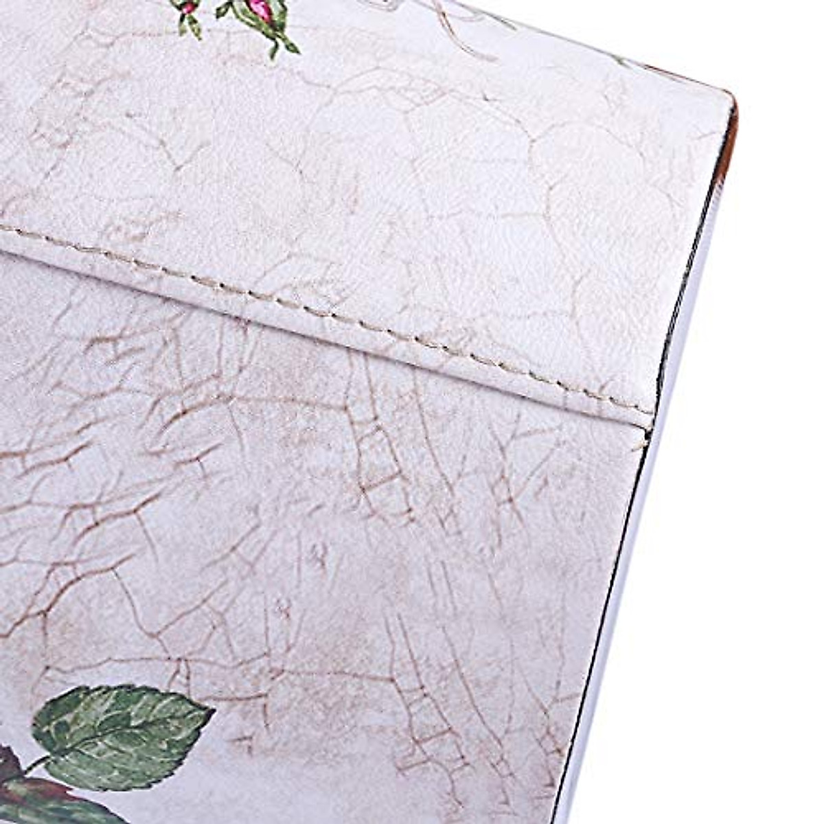 Scakbyer 10L/2.64 Gallon Trash Can Waterproof PU Leather Flowers Pattern Wastebasket Paper Basket Dustbin Garbage Bin - (Type 6)