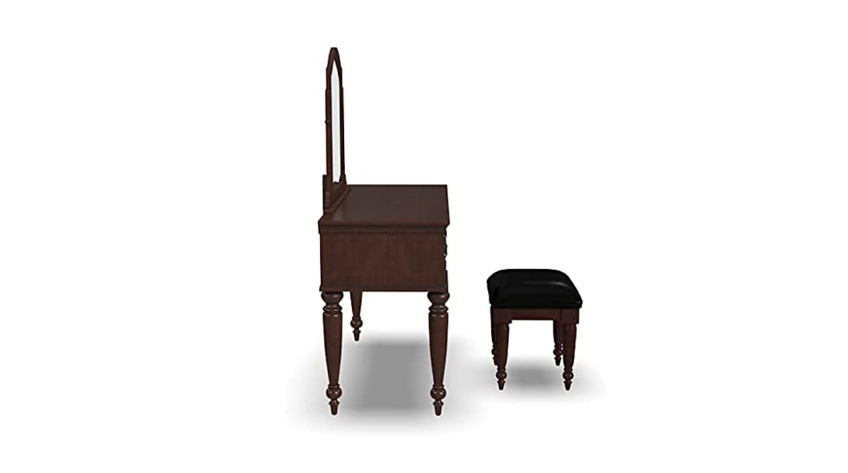 Elegant Lafayette Cherry Vanity Table & Bench | Home Styles