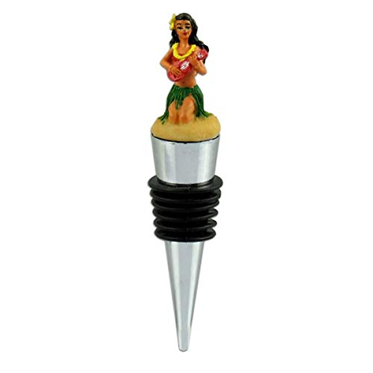Hawaiian Hula Girl With Ukelele Wine Stopper/Cork