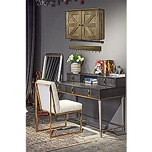 JOYSFIT Rustic Wall Mounted Jewelry Organizer with Wooden Barndoor Decor,Wooden Wall Mount Holder,Jewelry holder for Necklaces, Earings, Bracelets, Ring Holder(NATURAL WOOD)