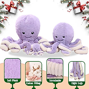 DENTRUN Octopus Stuffed Animals, Giant Octopus Plush Doll Play Toys for Kids Girls Boys Adults Birthday Xmas Halloween Present Stuffed Sea Animals Plushie, 7/16/24/32 Inches, 5 Colors