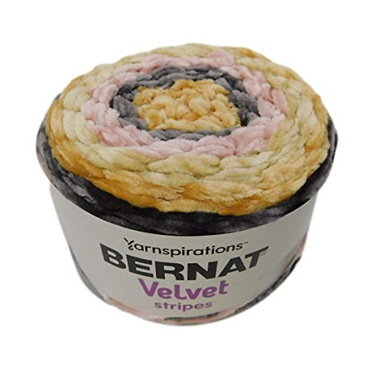 Bernat Velvet Stripes Yarn 10.5 Ounces 315 Yards (Morning Kiss)