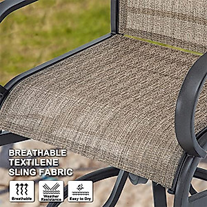VONZOY Patio Swivel Chairs Set of 2, High Back Outdoor Dining Chair with Textilene Mesh Fabric for Lawn Garden Backyard