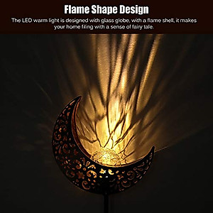 Solar Lights Garden, Outdoor Crackle Glass Globe Stake Lights, Garden Decor Solar Moon Lantern Decor Waterproof for Walkway Backyard Patio Lawn