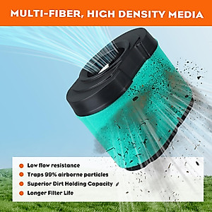 HIPA (Pack of 2) 792105 276890 Air Filter Cartridge for Briggs and Stratton 593435 593240 407777 40G777 40H777 445667 445877 44H777 Engine Lawn Mower Z425 GY21057 MIU11515 MIU11517