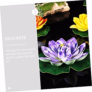 Totority 15pcs Simulated Lotus Leaf Artificiales para Artificial Plants Leaf Decor Artificial Foliage Stem Artificial Pond Plants Lilly Pads Fish Tank Ornament Photo Props