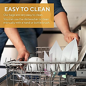 Bssential Reusable Food Silicone Storage Bags with Marker Included - 10 Pack (3 Reusable Gallon Bags + 4 Leakproof Reusable Sandwich Bags + 3 Food Grade Snack Bags) Dishwasher Safe, Leakproof Sandwich Bags, Bags for Lunch, Food Containers & Travel Essenti