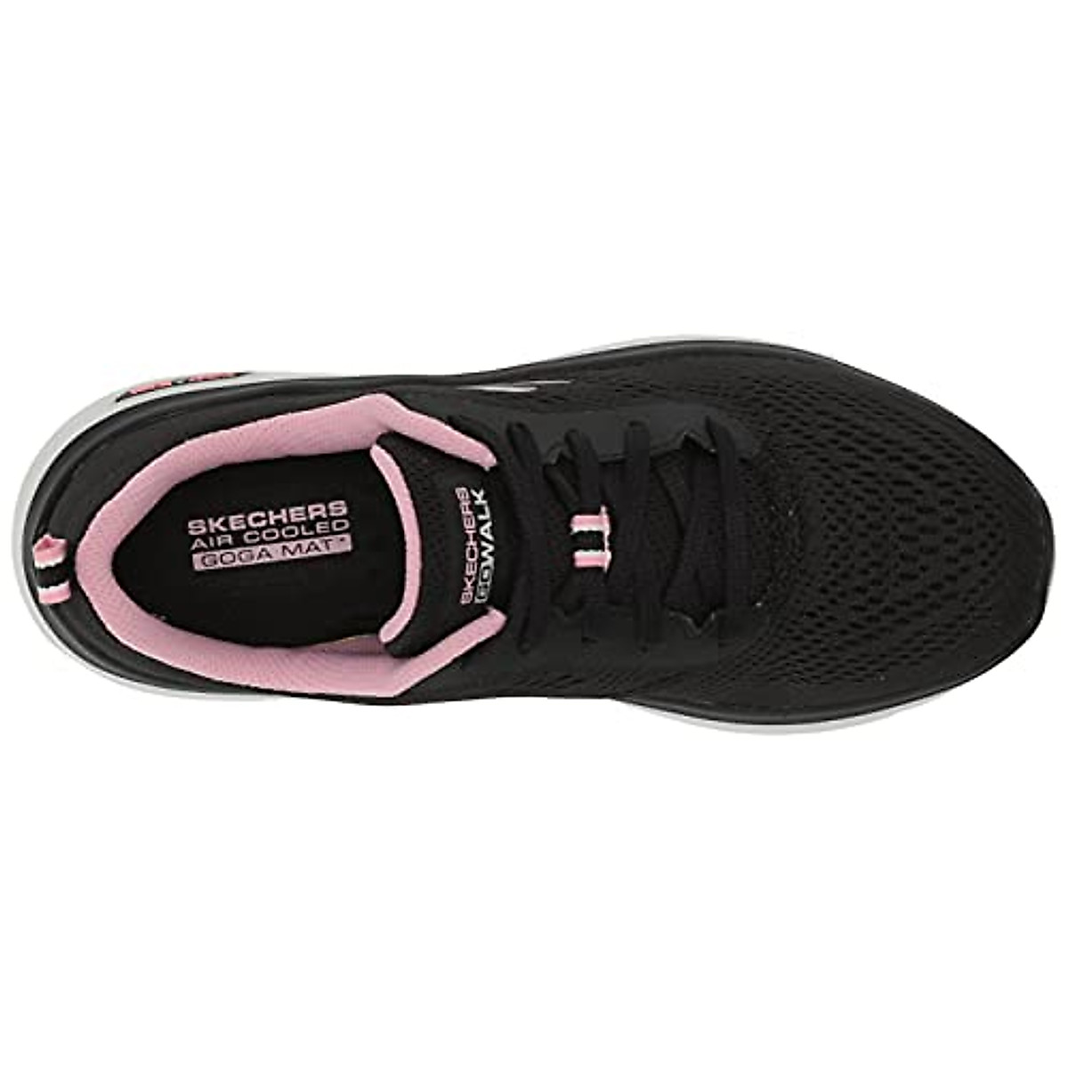 Skechers Women's GO Walk Hyper Burst-Space Insight Sneaker, Black/Pink, 7.5