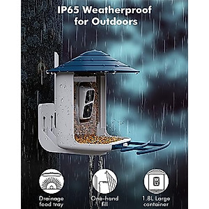 Dzees Security Camera Outdoor Wireless - Battery Powered WiFi Outdoor Camera Wireless, Smart Bird Feeder with Camera, AI Identify Bird Species, Auto Capture Bird Videos