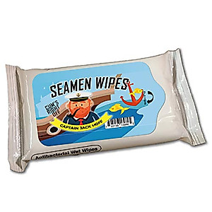 Captain Jack Hoff’s Seamen Wipes - Novelty Wet Wipes - Weird Gag Gifts for Men - Travel Size