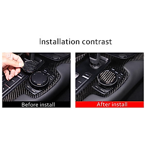 Daeiclru Soft Carbon Fiber Central Control Multimedia Knob Cover Trim Fit for Toyota Supra GR A90 A91 MK5 2019-2022, Car Multimedia Knob Switch Button Cover Trim (Black)