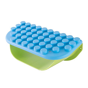 UNiPLAY Building Blocks Daycare Play Shelf with Storage 11 Piece Set, Sensory Toys Storage Bin and Play Shelf for Teething Baby Starter Learning Building Blocks, Ages 3 Months and Up, Blue