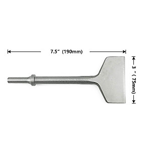 3 Inch Wide Air Chisel Bit Pneumatic Chisel 0.401 Inch Shank Tile & Thinset Scaling Chisel Thinset Scraper Wall and Floor Scraper Tile Remover Work with 0.401 Inch Air Hammer Air Chisel Hammer