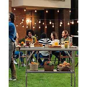 RIEDHOFF Stainless Steel Folding Table, Silver