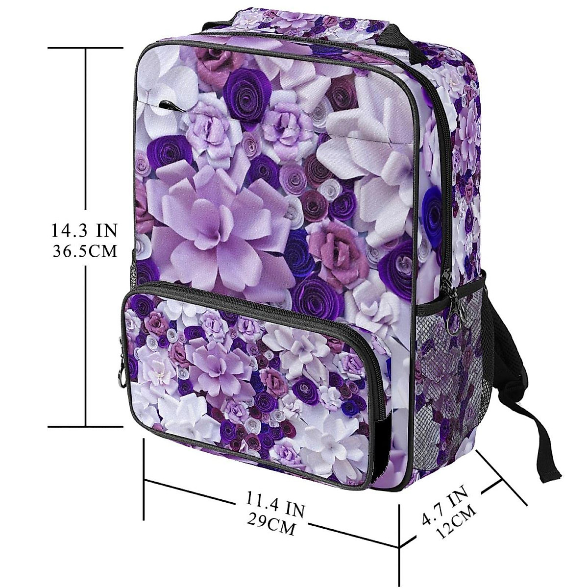 VBFOFBV Travel Backpack, Laptop Backpack for Women Men, Fashion Backpack, Purple White Fl：