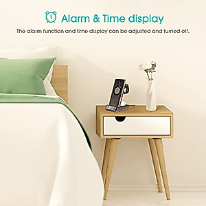 CILYOCRA 5 in 1 Wireless Charger,15W Fast Charging Station with Alarm Clock and Night Light,Compatible with iPhone 14/13/12/12 Pro Max/11 Series/XS Max/XR/XS/X/8/8 Plus/Samsung Galaxy