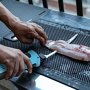 FLISSA Cordless Electric Fillet Knife for Fish with 8" and 10" Stainless Steel Blades, Rechargeable Electric Knife with Non-Slip Handle, 2 Packs Long Lasting Lithium-ion Battery, Portable Carry Case