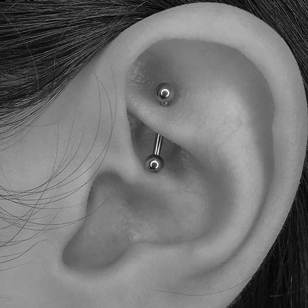 MODRSA Rook Piercing Jewelry Rook Earrings for Women Eyebrow Rings Surgical Steel Nose Bridge Curved Barbell 16 gauge Surface Tragus Piercing Jewelry Snug Earring