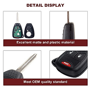 ANGLEWIDE Car Key Fob Keyless Entry Remote Replacement for Grand for Cherokee for Commander for Liberty for Patriot for Compass for Wrangler 05-13 (FCC 05134937AA) 4pad