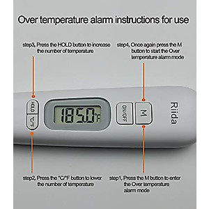 Digital Meat Thermometer Candy Thermometer with Large Display Kitchen Instant Read Cooking Food Thermometer for BBQ Smoker Grilling Oil Deep Fry Meat Thermometer with Long Probe