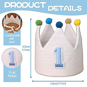 Baby Boy First Birthday Party Decorations Blue High Chair Banner 1st Birthday Crown Cake Topper 1st Birthday Decor