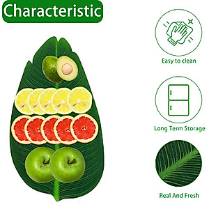 SWR Banana Leaves, Leaf placemats, 10 Pcs Artificial Banana Leaves for Hawaiian Party Jungle Aventure Theme Party Decor Table Runner Centerpieces Placemat (10), Green, 17.72''*9.84''