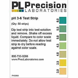 Eisco Labs - Precision pH Test Strips - Narrow Range 3-6 pH, Quick and Accurate Testing in 0.5 pH Increments, Ideal for Mildly Acidic to Neutral Substances Such as or Sushi Rice, Salsa, & Kefir
