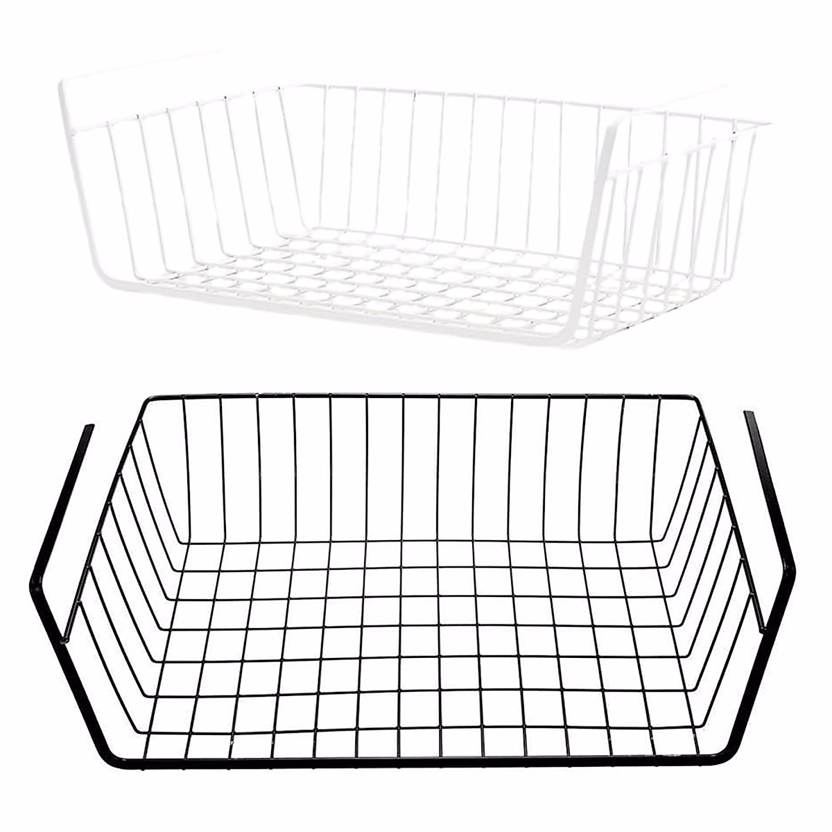 SOLUSTRE Fridge Drawer 2pcs Storage Rack Partition Wrought Iron Storage Basket Cupboard Shelf