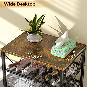 ThreeHio 5 Tier Bathroom Storage Shelf, Bathroom Standing Shelf with fences, Freestanding Shelving Units and Storage Hair Tool Organizer Stand Table Floor Open Shelf for Living Room, Bedroom, Bathroom