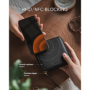 Vulkitty Women Leather Wallet RFID Blocking Bifold Slim Coin Purse Credit Card Holder with Zipper Pocket Case