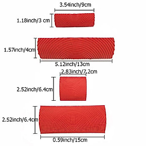 4 Pieces Wood Graining Tool,Wood Grain Tool, Rubber Wood Pattern Graining Knurling Tool On All Surfaces