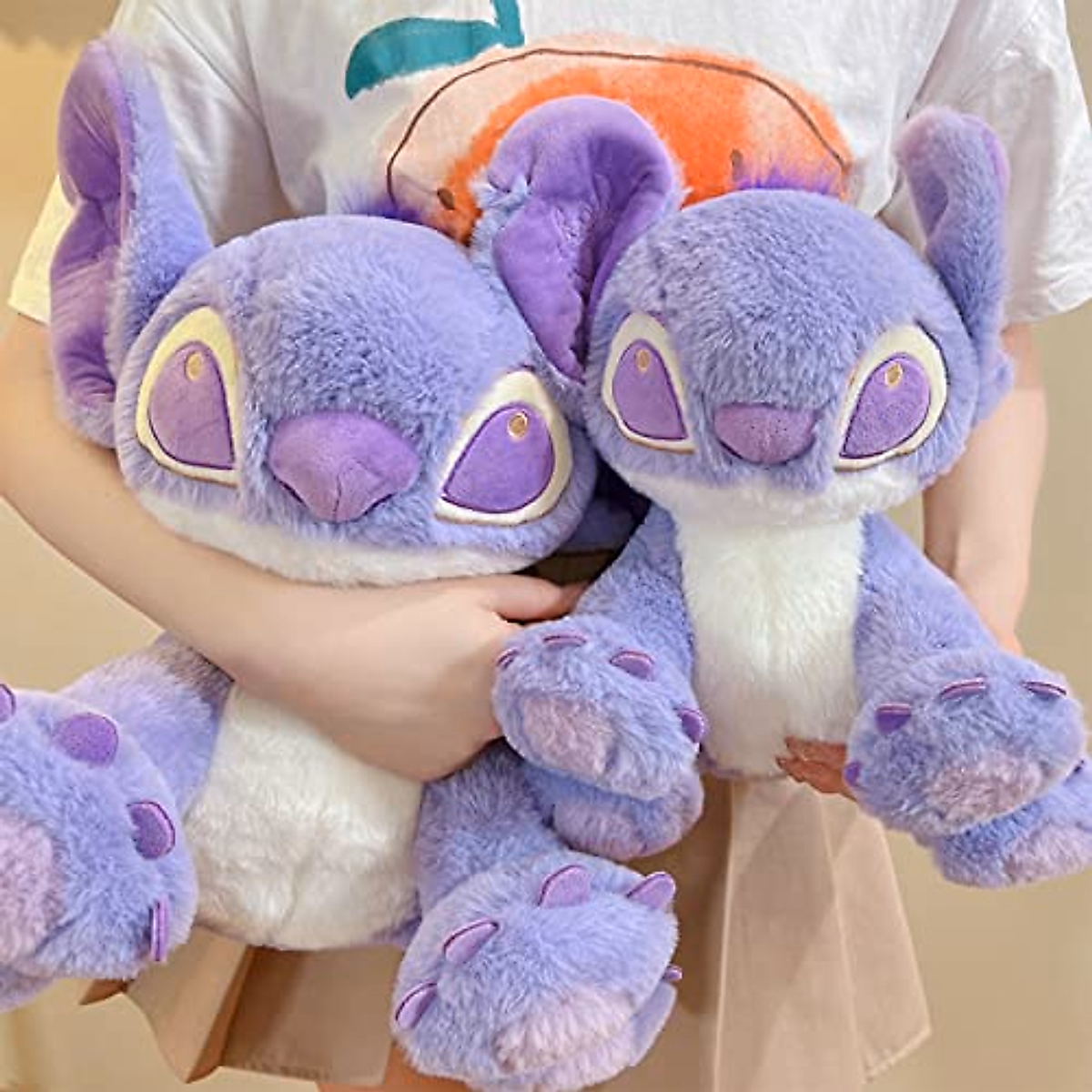 DPUSH® 10" / 14" / 20" Jumbo Purple Stltch Plush - Violet Little Monster Stuffed Animal - 100% Polyester Anime Plushies Pillow - Embroidered Stitching - Skin-Friendly and Soft Collectible