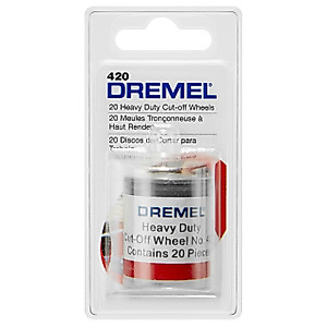 Dremel 420 Cut-off Wheel, 15/16 " (23.8 mm) diameter, 0.40” (1.0 mm) disc thickness, Cutting Rotary Tool Accessory (20 Pieces)