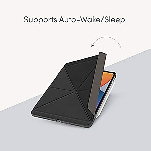 Moshi VersaCover Compatible with iPad Pro 11 3rd Gen Case 2021/2nd 2020/1st 2018, 10.9" iPad Air 4 Case, 3-Viewing Options, Auto Sleep/Wake, Support Apple Pencil Charging, Charcoal Black