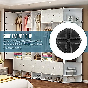 Veemoon 20 pcs Panel Unit Clo Clip Bookshelf DIY Shelves Cube Metal Snap Shelving for- Locker Abs Connector Mesh Modular Organizers, Connectors Black Organizer Clo, Wire Units Shelf