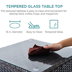 Outdoor 3 Piece Wicker Patio Chaise Lounge Set w/Cushions and Side Table for Beach, Pool, Yard Porch