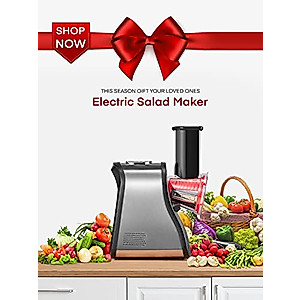 FOHERE Electric Cheese Grater Shredder, Electric Salad Maker for Home Kitchen Use, One-Touch Easy Control, Electric Grater for Vegetables, Cheeses and Nuts, BPA-Free, Red