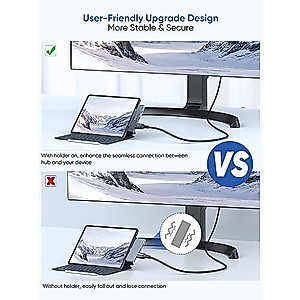 iPad Pro USB C Hub Multiport Adapter - Dockteck USBC Hub 5 in 1 with 100W PD, 4K 60Hz HDMI, Audio, USB 3.0, USB C Dock with Magnetic Grip for iPad Pro 12.9 2021 2020 2018, iPad Air, iPad Mini 6