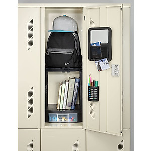 Tools for School Locker Drawer and Height Adjustable Shelf. Includes Removable Drawer Dividers. Heavy Duty. Fits 12 Inch Wide Locker (Black, Single Drawer)