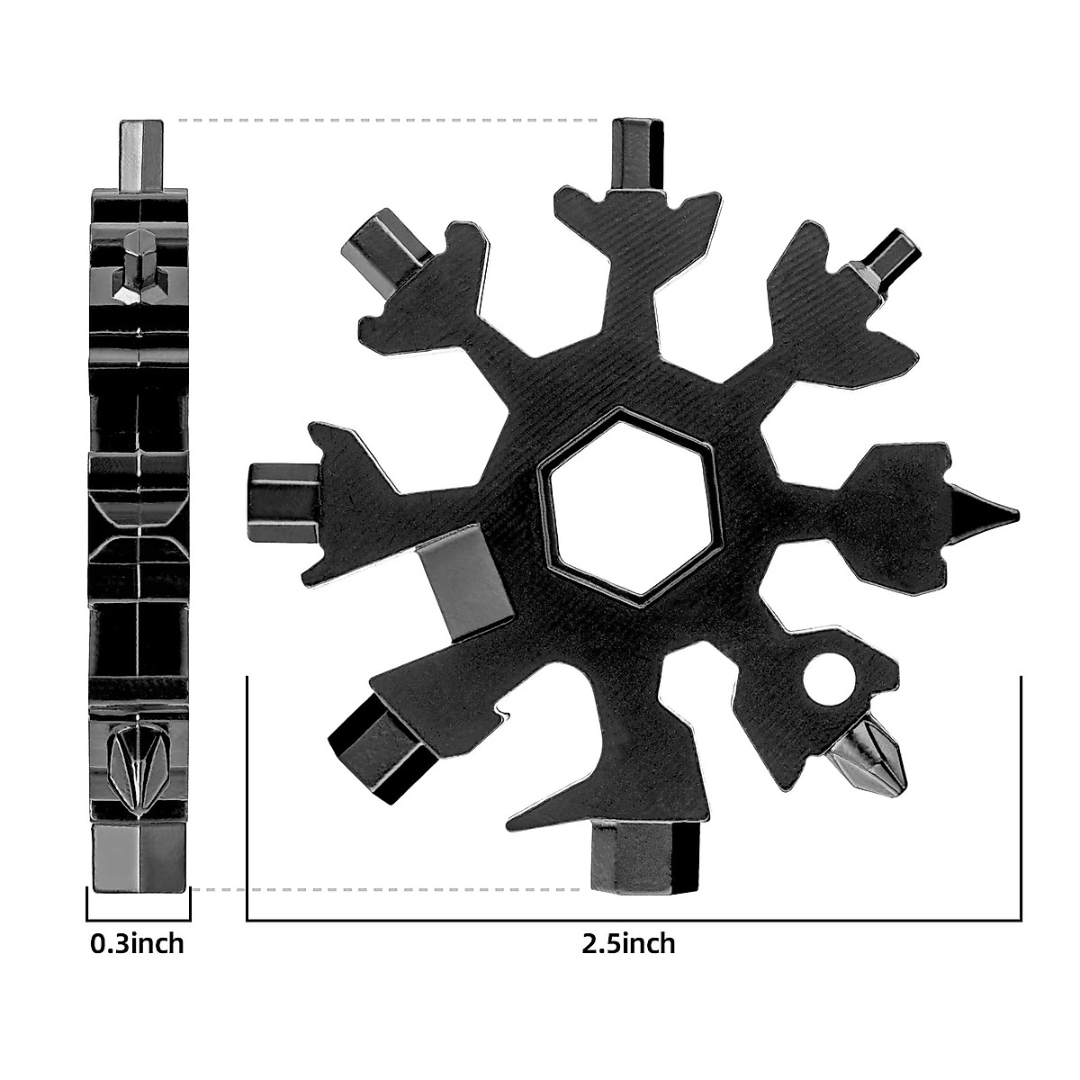 Snowflake Multitool 2PCS 18-in-1 Stainless Steel Snowflake Multi Tool Keychain Tool Gadgets for Outdoor Travel Camping Daily Mens Gifts