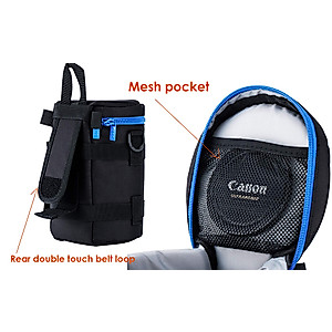 JJC Water Resistant Deluxe Lens Pouch Case Bag for Canon EF 70-200mm 4L / EF 28-300mm 3.5-5.6 USM/EF 70-300mm 4-5.6L/ Nikon AF-S NIKKOR 70-200mm 4G ED VR/Nikon 80-200 F2.8, Inner Size:113 x 215mm