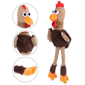 ibasenice Checkers Skinny Rooster Squeaky Plush Dog Toy Dog Fetching Toy Pet Chew Toy Dog Chew Molar Doll Pet Chew Molar Doll Dog Cat Chew Toy
