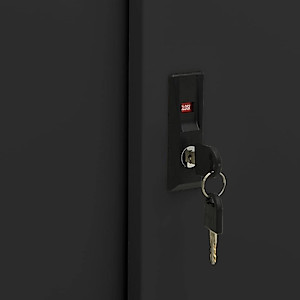 vidaXL Steel Office Cabinet - 35.4"x15.7"x35.4" - Versatile Storage Solution with Adjustable Shelves and Sliding Door - Ideal for Office Use - Black