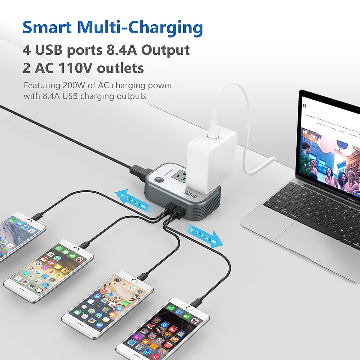 FOVAL Power Step Down 220V to 110V Voltage Converter International Travel Adapter for Hair Straightener/Curling Iron Including US/AU/EU/UK/India Universal Plug Adapter