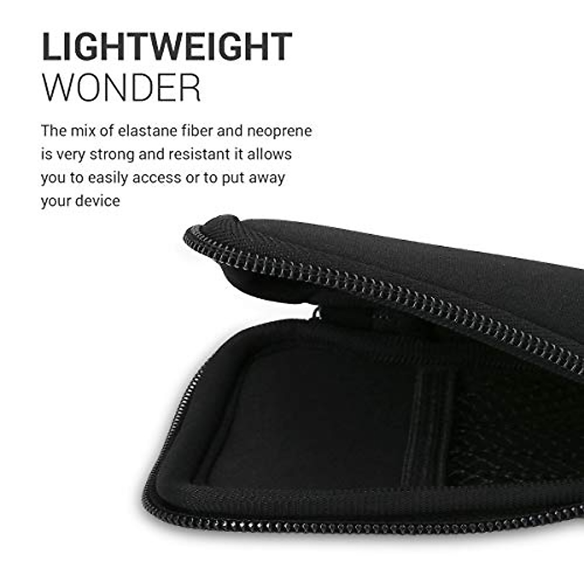 kwmobile Carrying Case Compatible with Nintendo 3DS XL - Neoprene Console Pouch with Zipper - Black